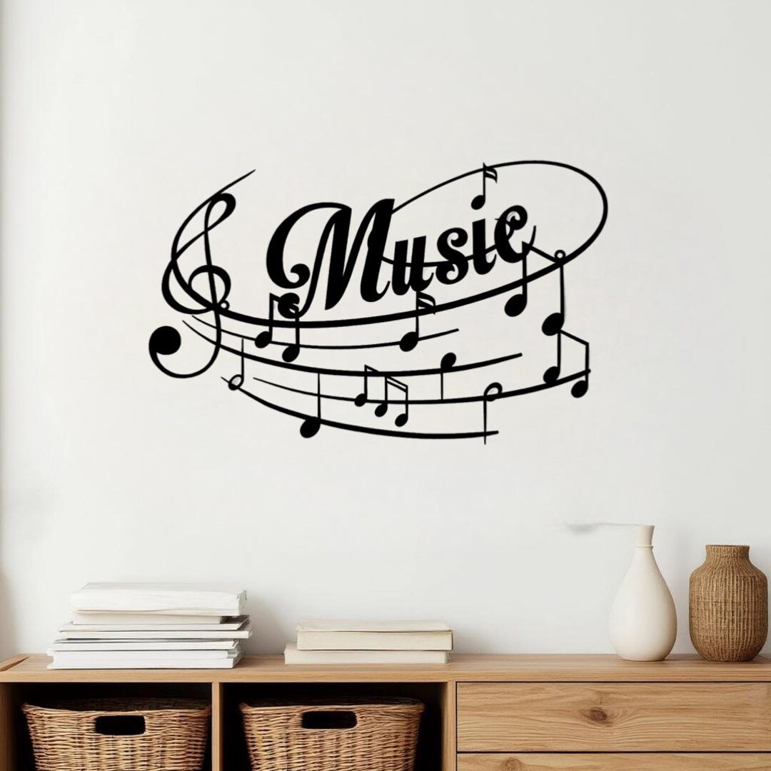 Metal Music Note Wall Art Sign, Black Musical Notes Decor for Music ...