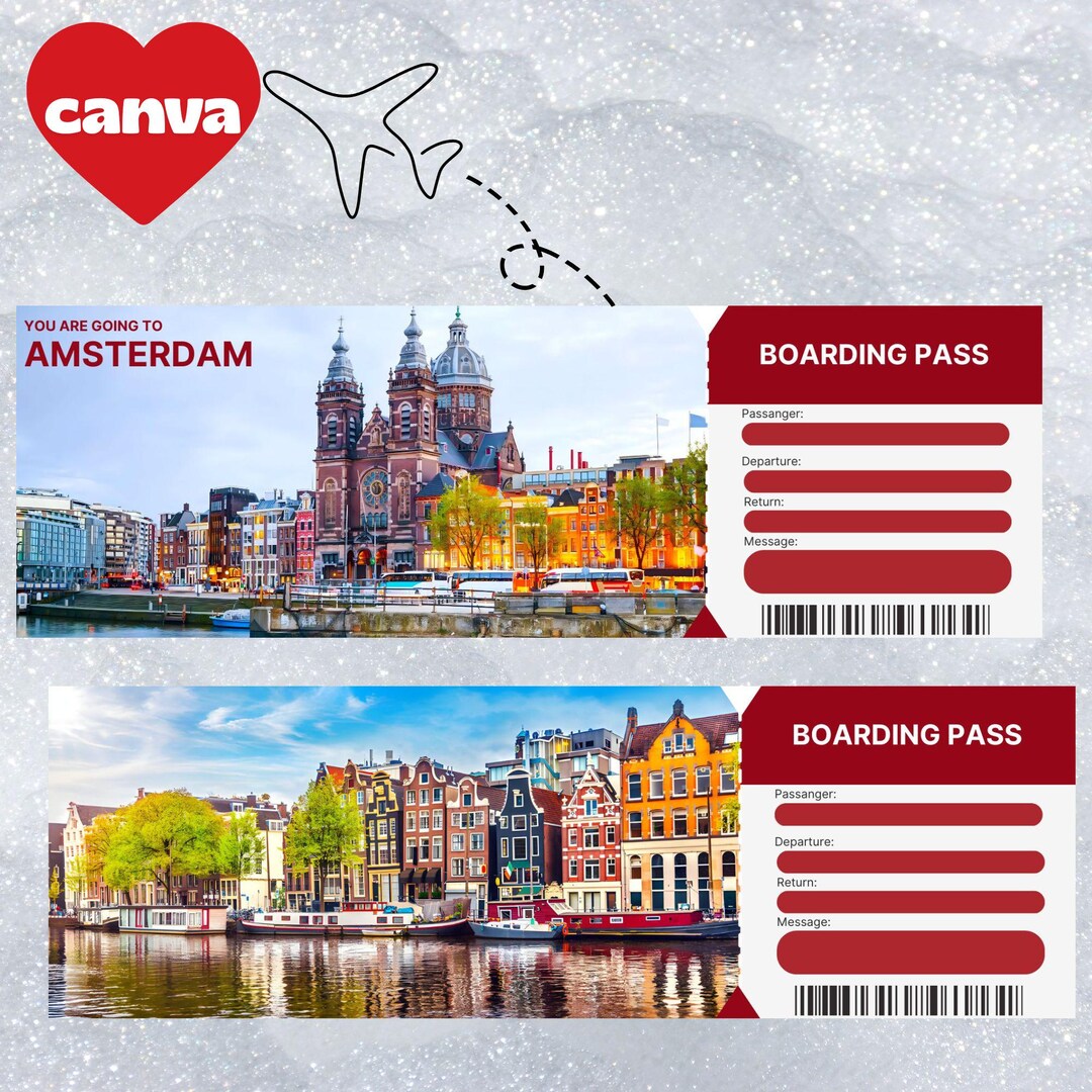 Digital AMSTERDAM Trip Surprise Gift Ticket︱netherlands Boarding Pass ...