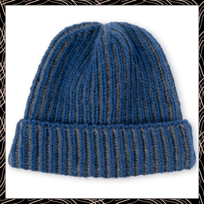 Basset Brioche Knit Beanie Pattern, Knitting Pattern, Brioche Ribbed ...