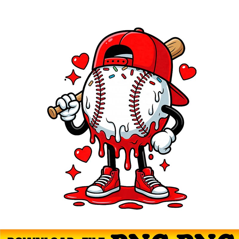 Valentine Baseball Drip - Etsy