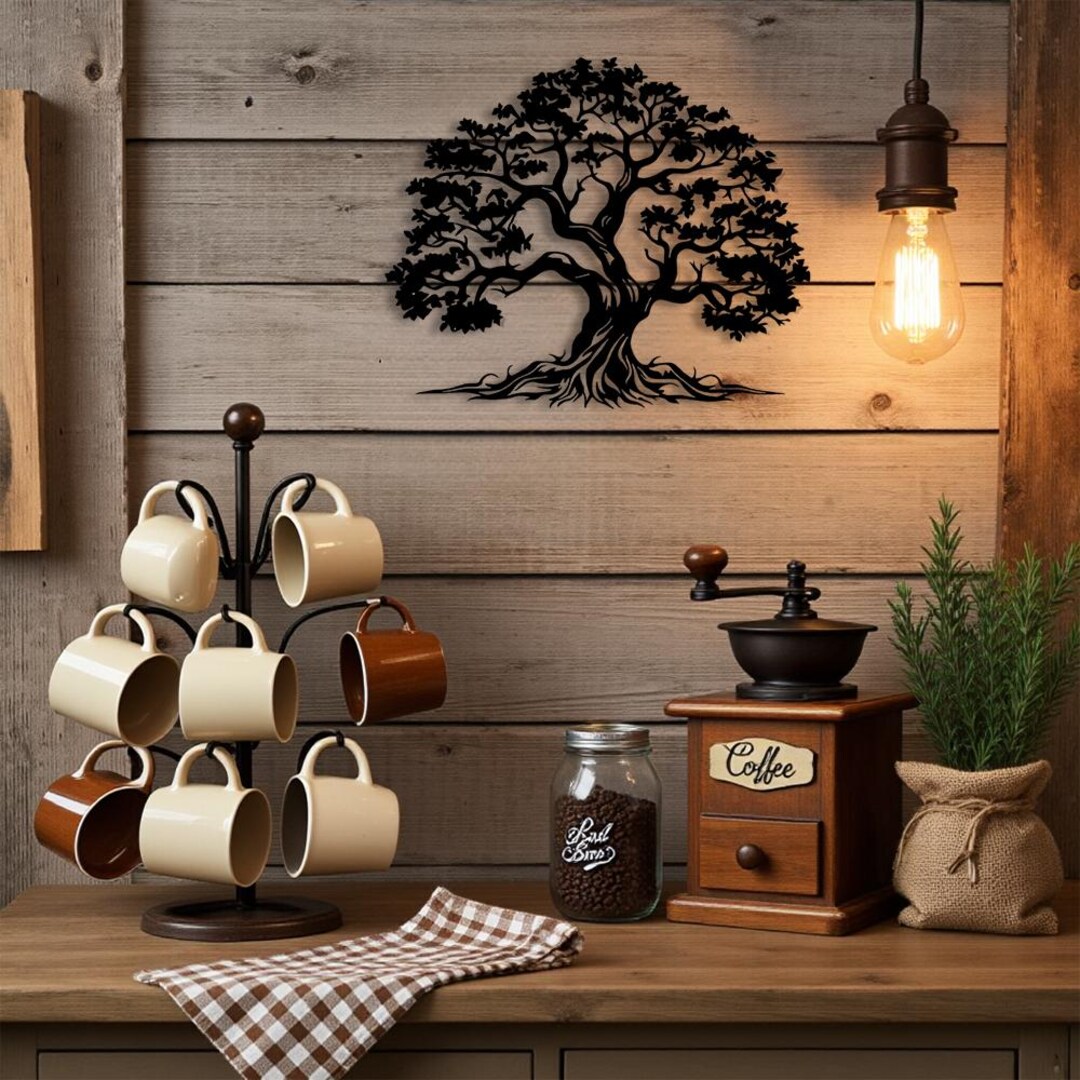 Metal Tree of Life Wall Art, Black Iron Tree Silhouette Decor for ...