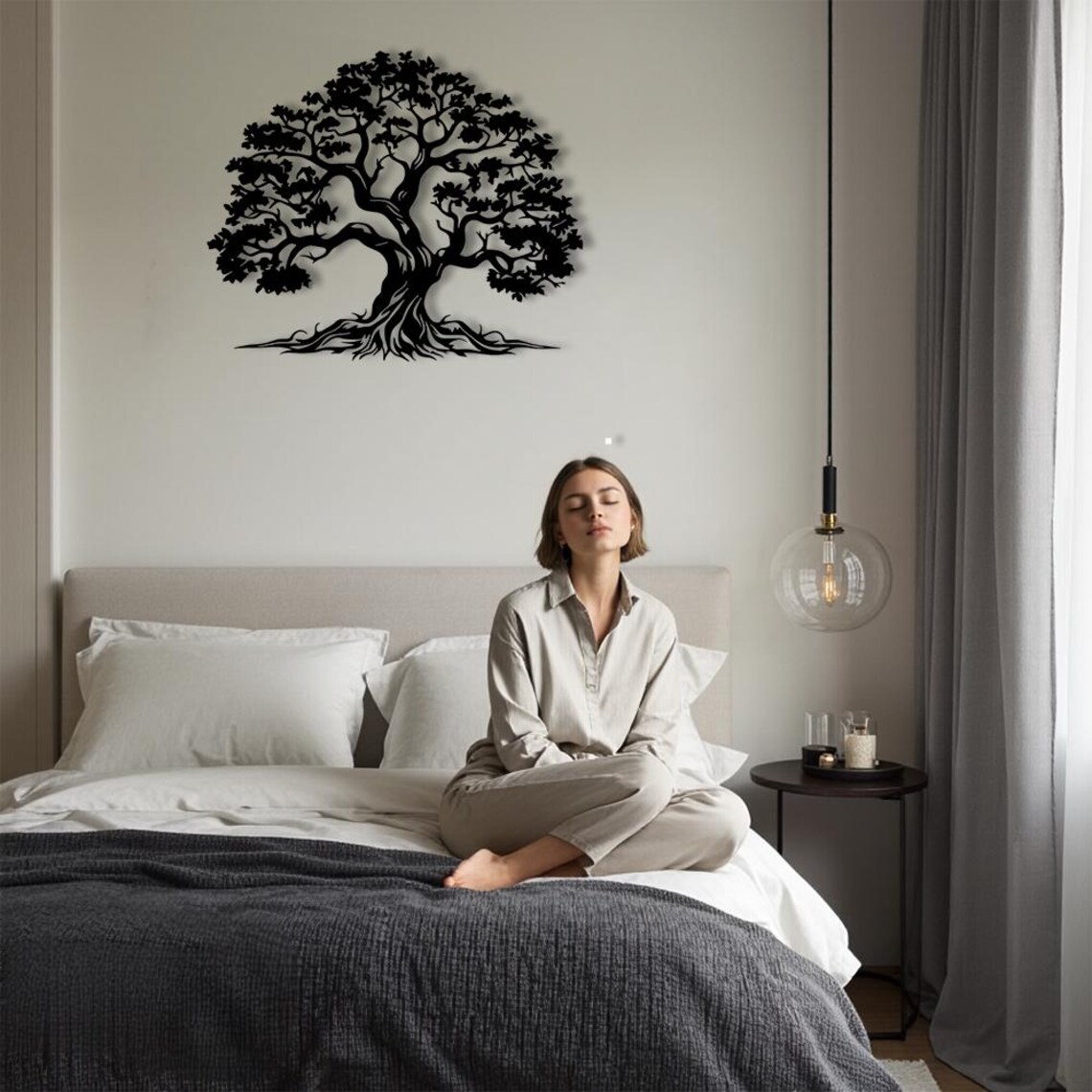 Metal Tree of Life Wall Art, Black Iron Tree Silhouette Decor for ...