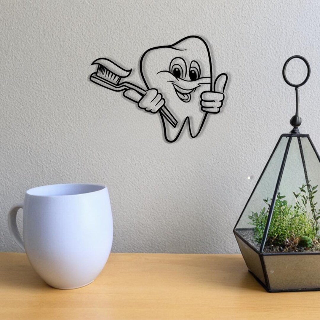 Metal Tooth Wall Art,cute Dentist Decor With Toothbrush ,perfect Gift ...