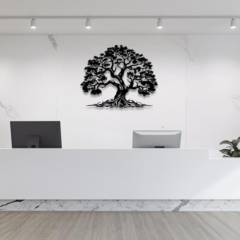 Metal Tree of Life Wall Art, Black Iron Tree Silhouette Decor for ...