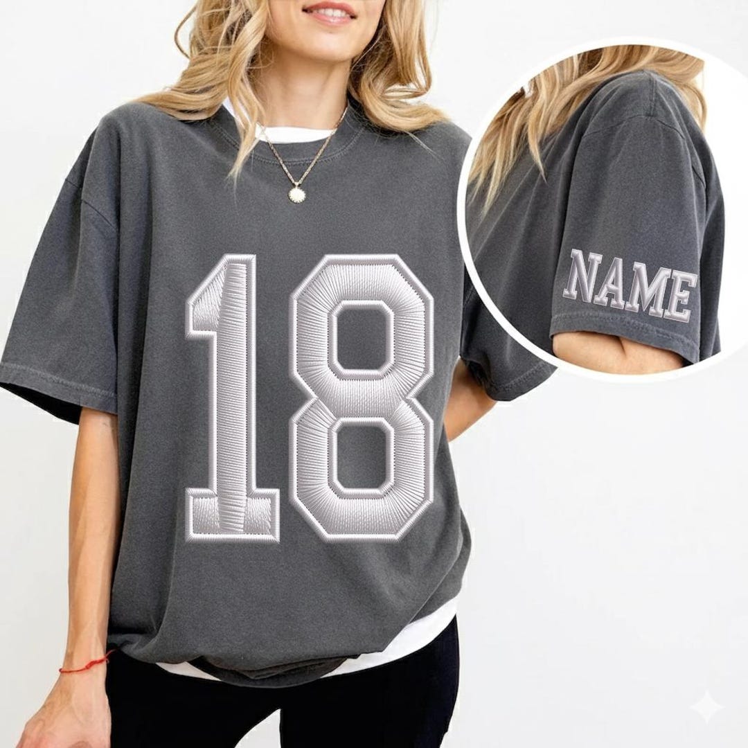 Custom Number and Name Embroidery, Personalize Gift , Custom Name Shirt ...