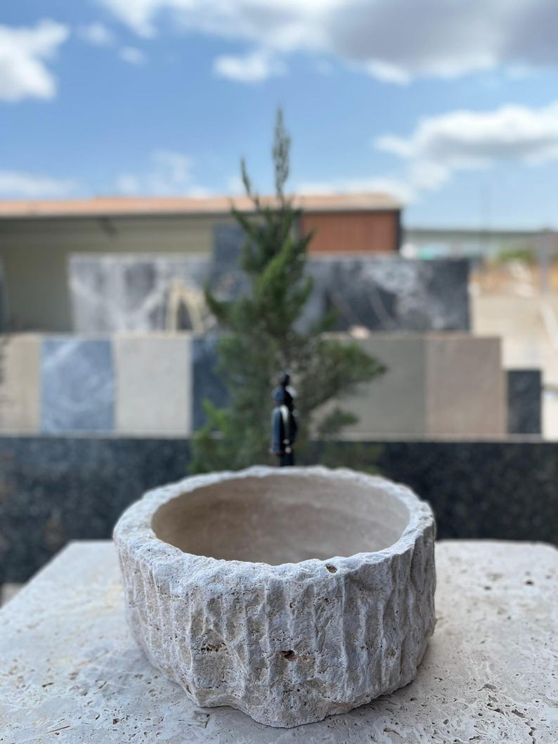Carved Stone Sink, Travertine Natural Marble Sink, Travertine Marble ...