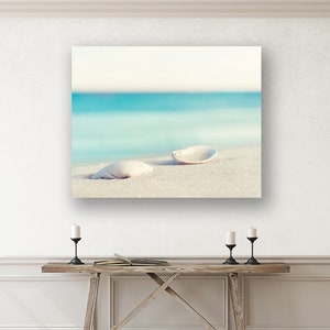 Beach Canvas Wall Art - Seashell Print, Sea Shell Wall Decor, Modern ...