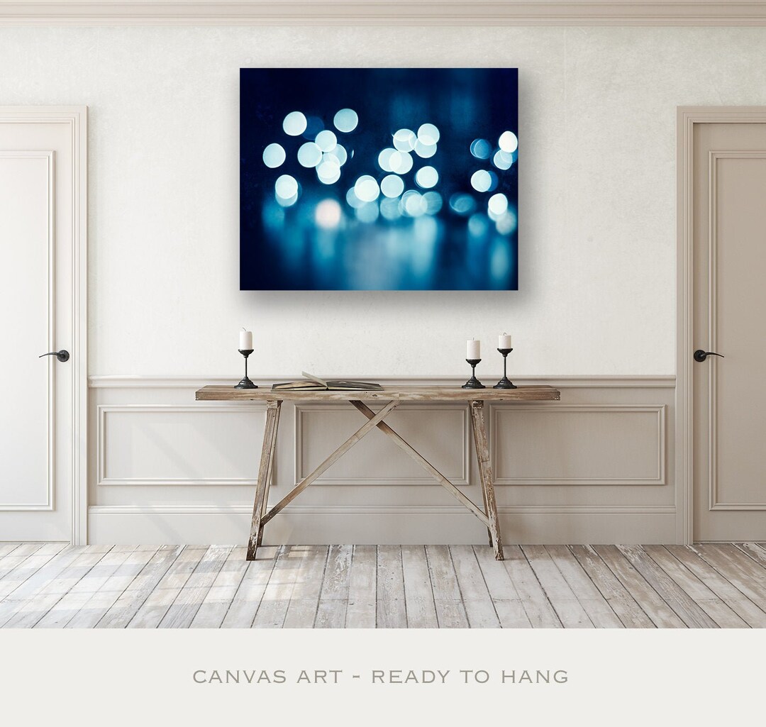 Large Abstract Art Navy Blue Canvas - Royal Blue Print, Teen Room Decor ...