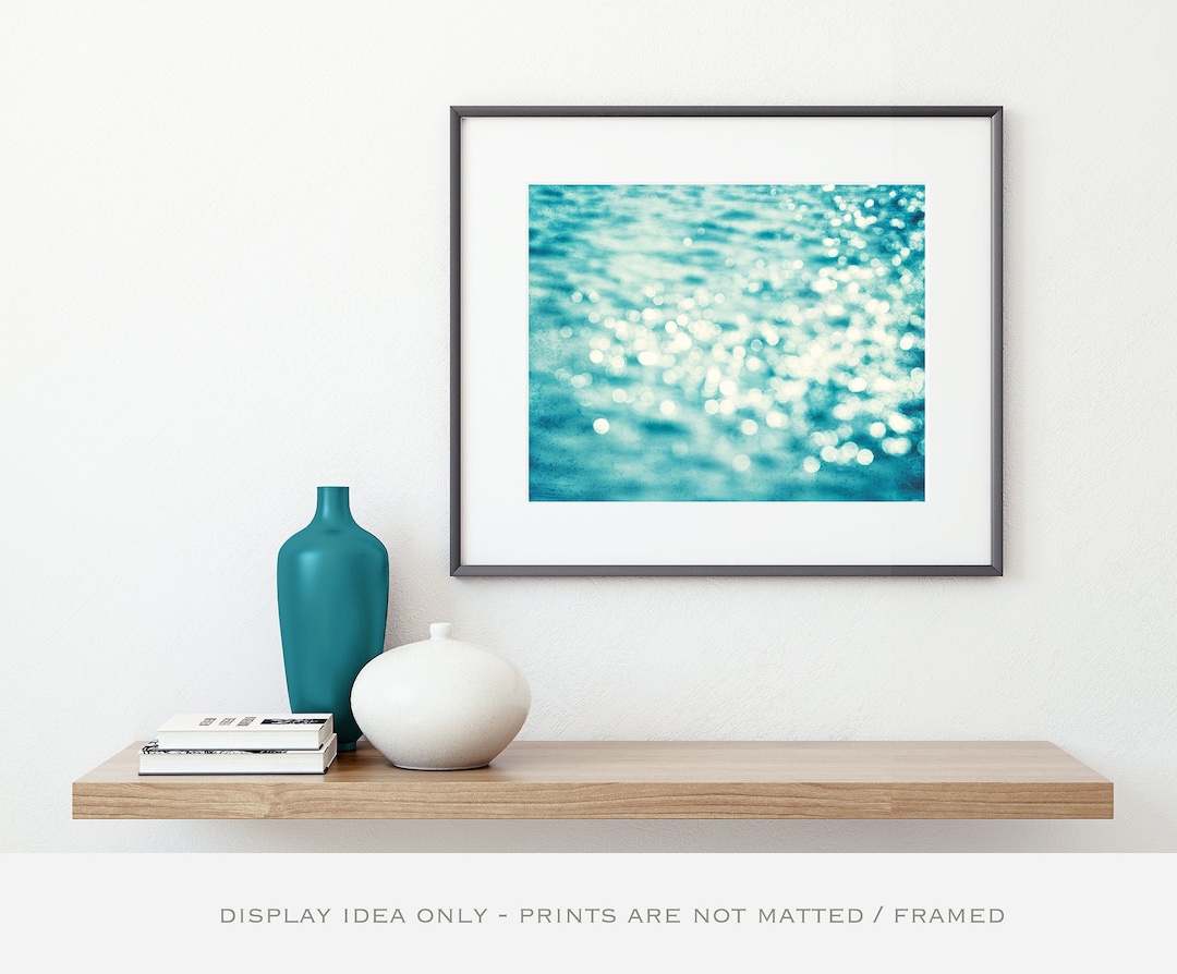 Abstract Photography - Ocean Water Print, Aqua Wall Art, Blue Sparkle ...