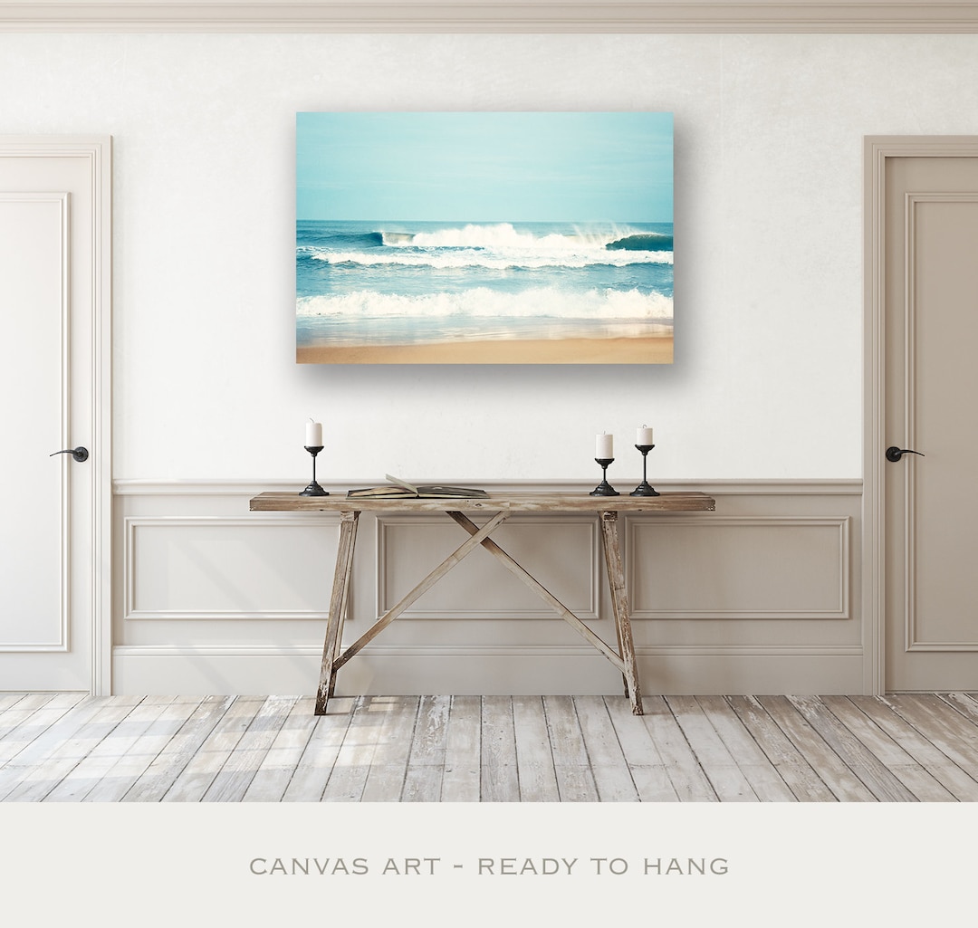 Large Ocean Canvas - Seascape Wall Art Sea Blue Waves Beach Canvas ...