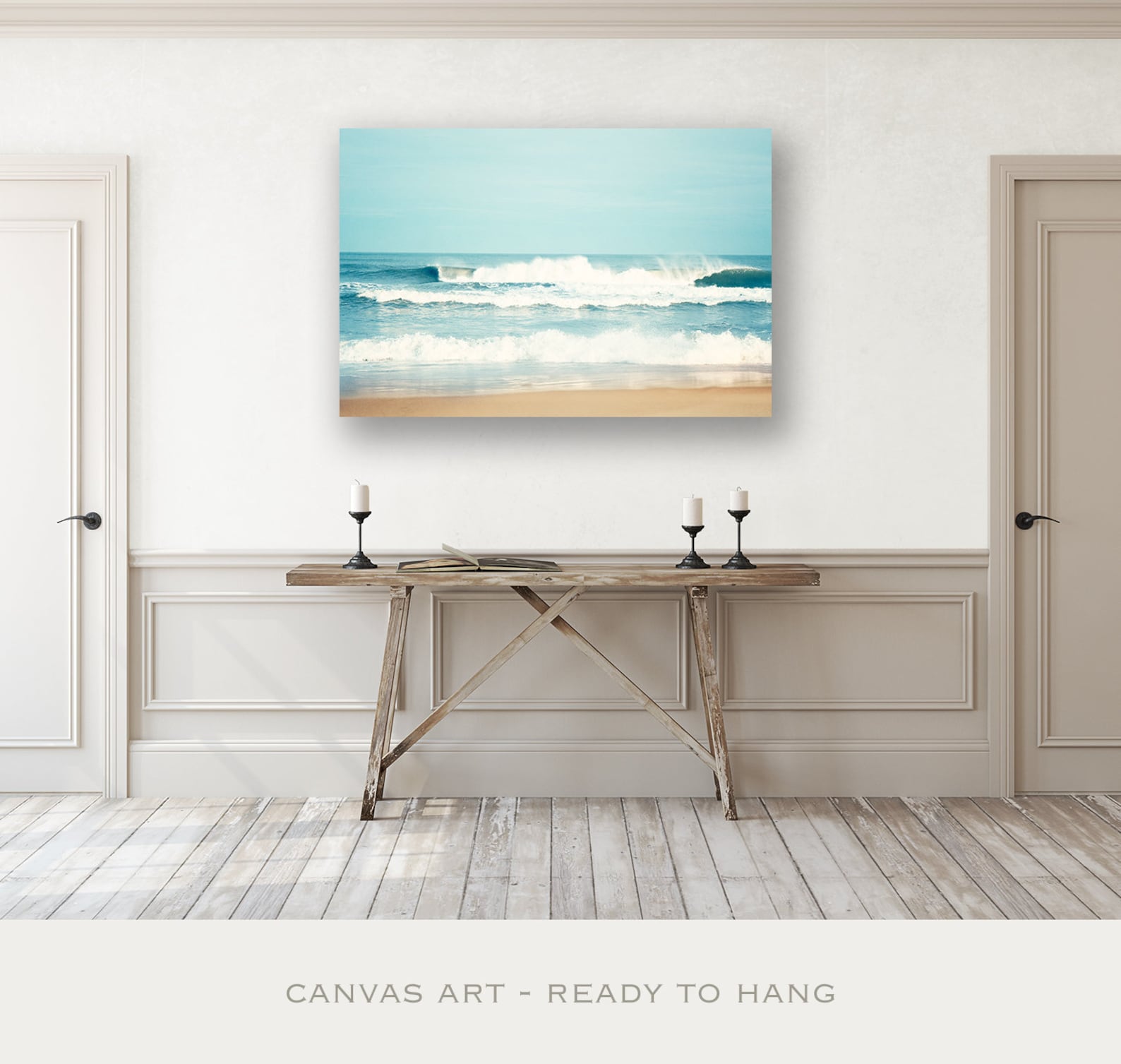 Large Ocean Canvas - Seascape Wall Art Sea Blue Waves Beach Canvas ...