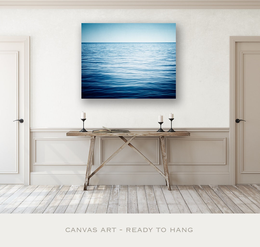 Ocean Water Print Art Canvas - Coastal Artwork, Beach Decor Wall Art ...
