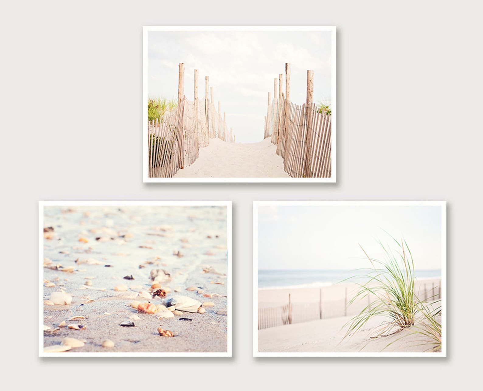 Neutral Beach Photography Prints – Coastal Gallery Wall Art (set of 3 ...