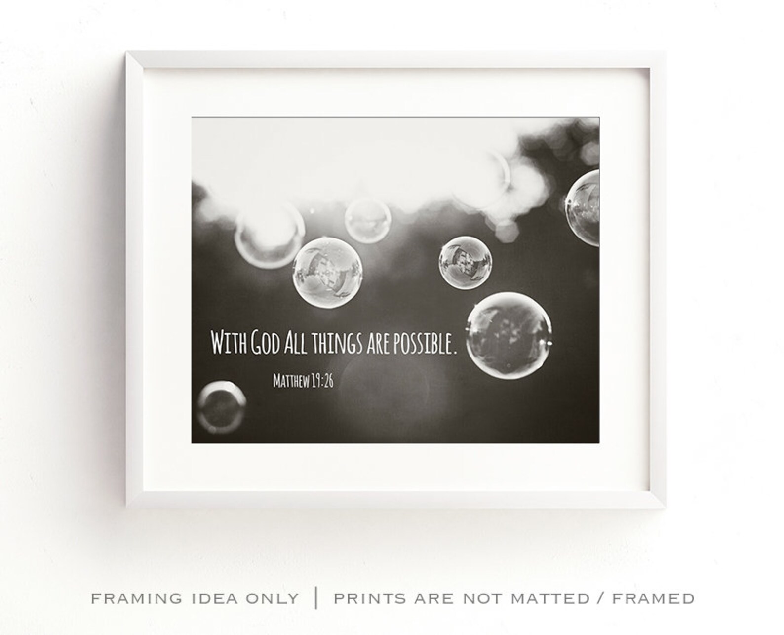 Bible Verse Bubble Photography Print, Inspirational Scripture Wall Art ...
