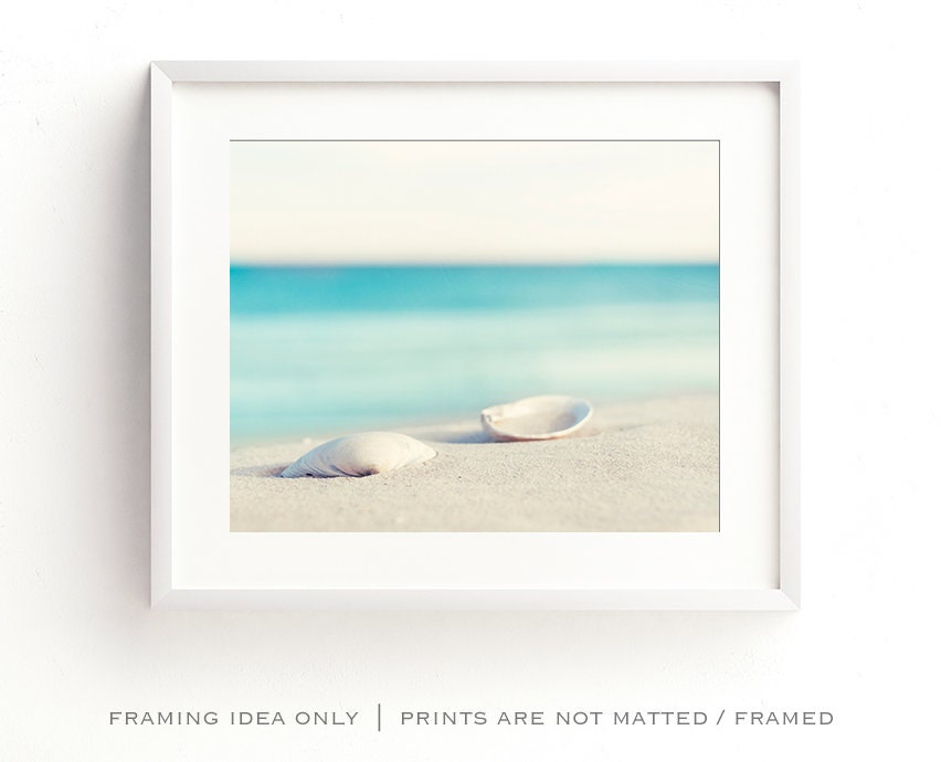 Seashell Photography beach ocean photo aqua blue white sea | Etsy