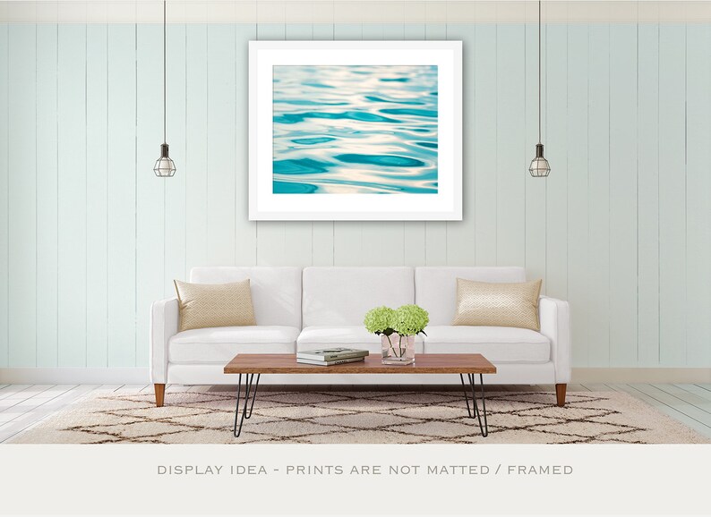 Water Print - Minimalist Wall Art Aqua Blue Swimming Pool Water ...