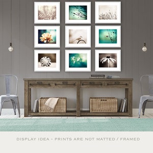 Gallery Wall Art Set of Prints 9, Nine Nature Photography Set, Teal ...