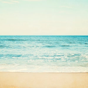 Aqua Blue Beach Photography Set - 9 Ocean Nautical Prints, Cream Beige ...