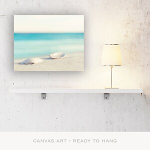 Beach Canvas Wall Art - Seashell Print, Sea Shell Wall Decor, Modern ...