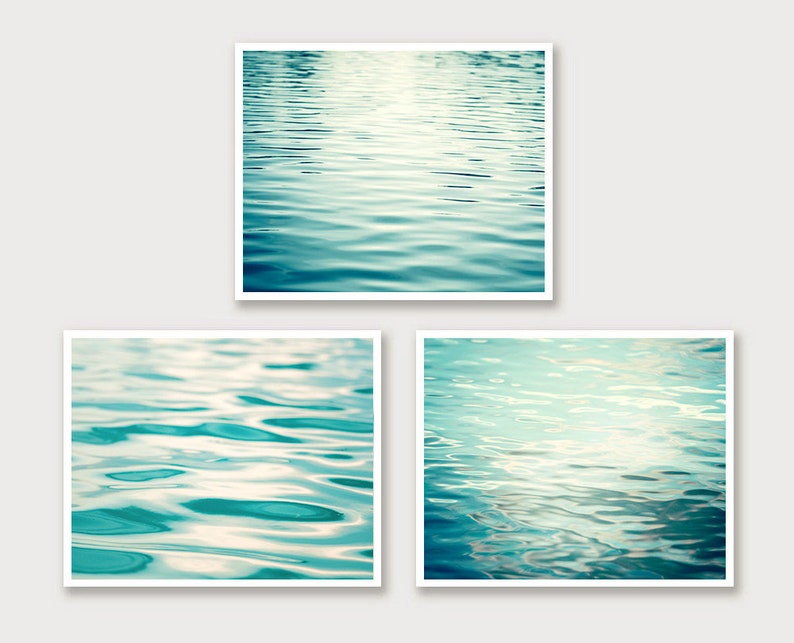 Mint Water Wall Art Set of 3 Photographs Ocean Beach Mint - Etsy