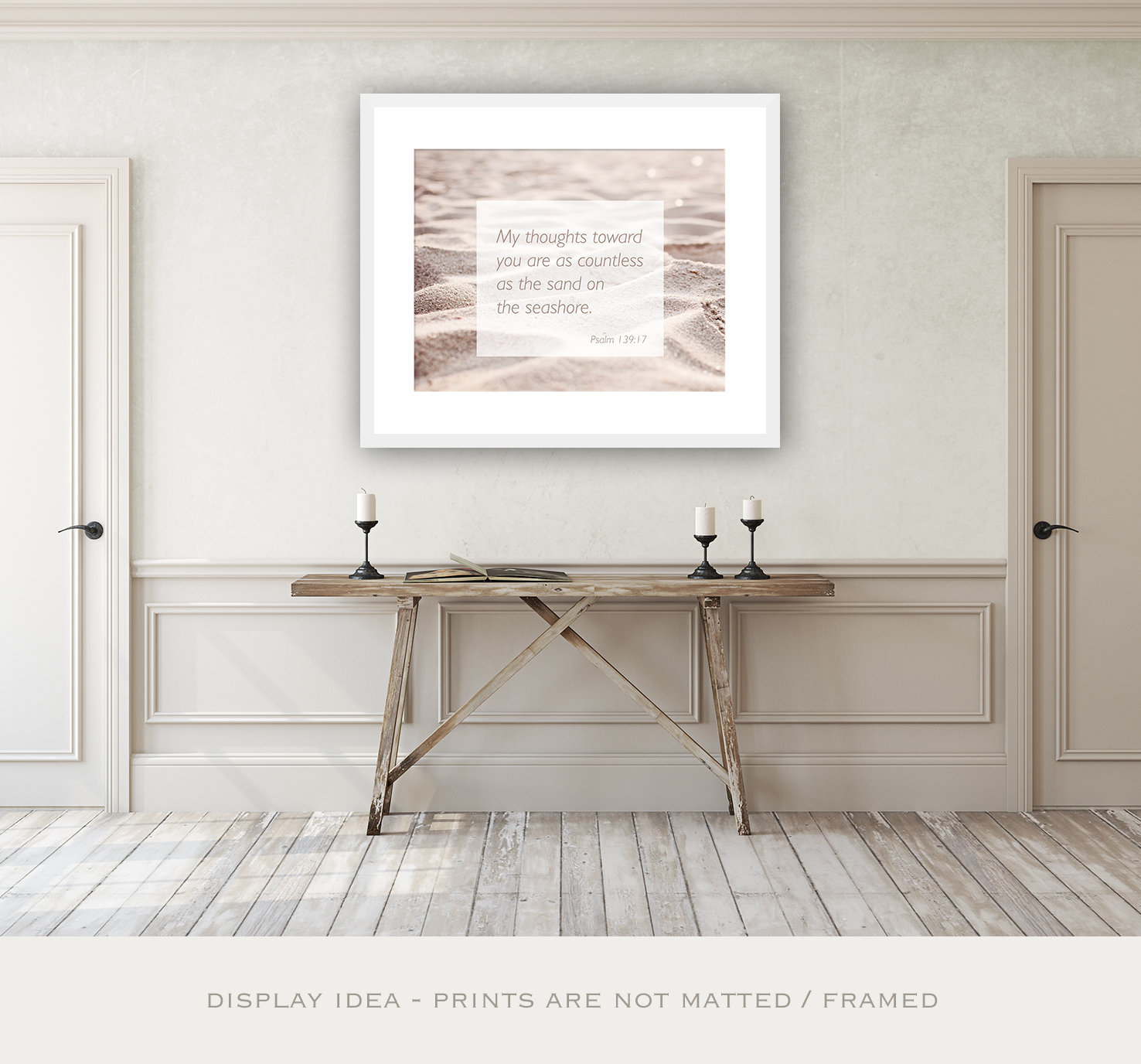 Beach Bible Verse Art - Coastal Scripture Art Print - Seashore Nursery ...
