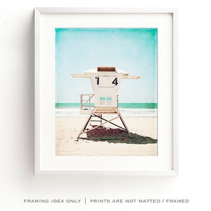 Beach Lifeguard Tower Photo Print - San Diego Beach Art Aqua Blue ...