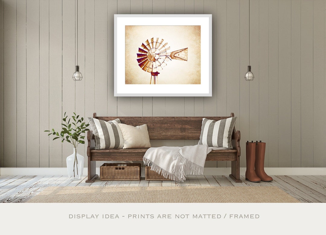 Farmhouse Photography Windmill Wall Decor, Rustic Country Home Decor ...