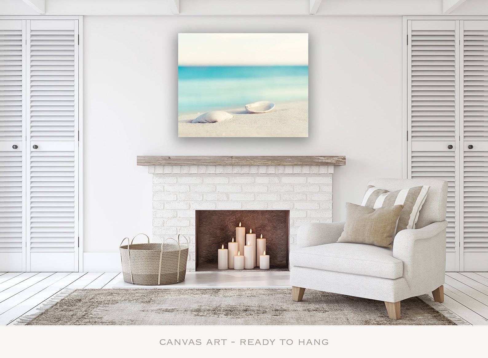 Beach Canvas Wall Art Seashell Print Sea Shell Wall Decor - Etsy