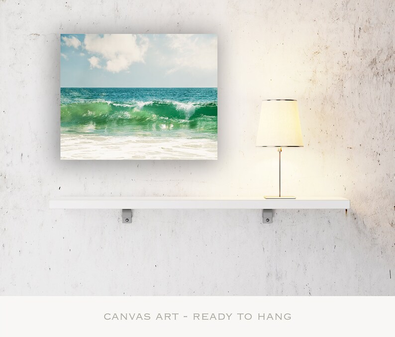 Ocean Print Large Canvas Wave Wall Art Beach Artwork | Etsy