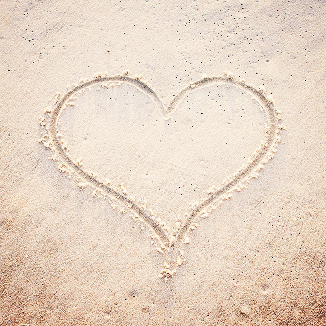 Heart in Sand Photography Canvas – Coastal Cottage Wall Art - Etsy