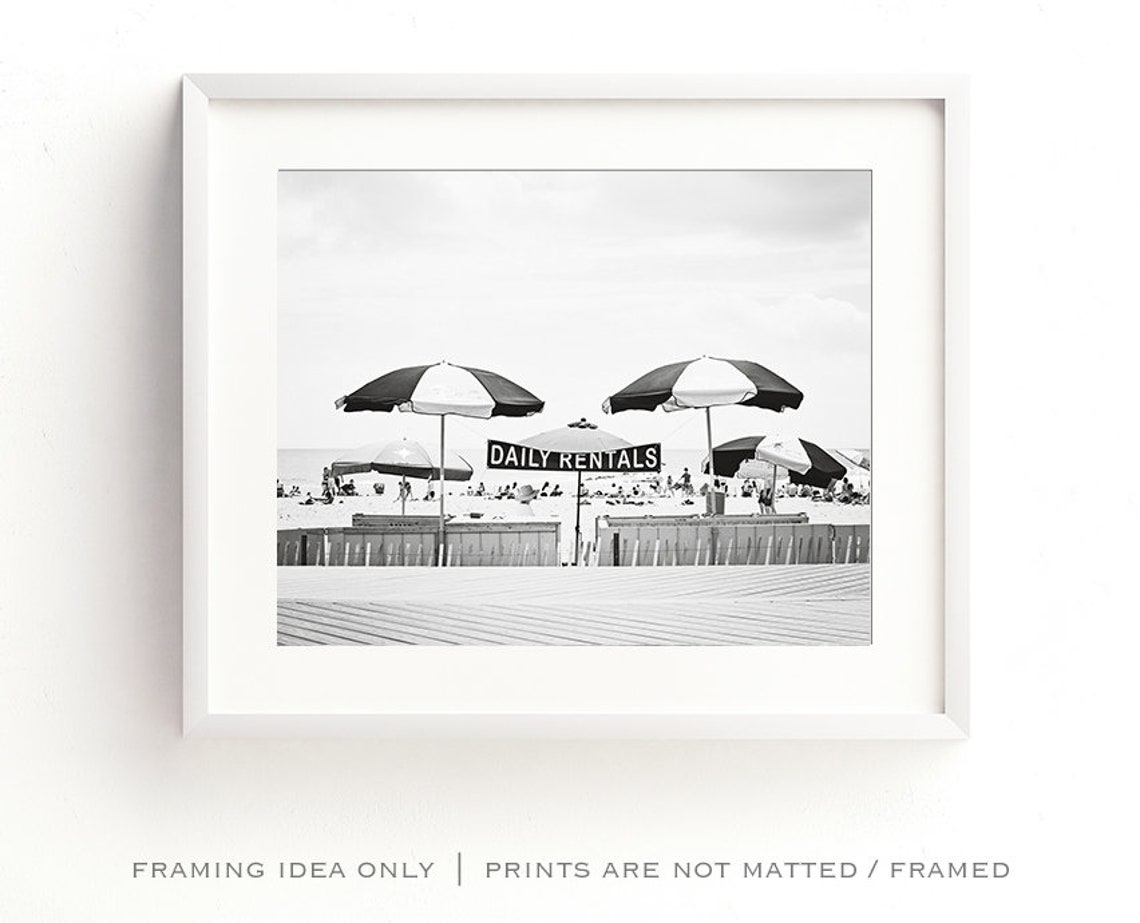 Black and White Beach Photography - Modern Coastal Decor, Beach Home ...
