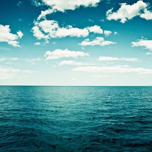 Dark Teal Pictures Ocean Print - Coastal Beach Decor, Seascape ...