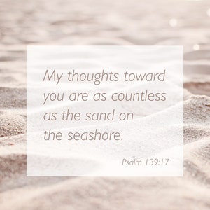 Beach Bible Verse Art, Coastal Scripture Art Print, Seashore Nursery ...