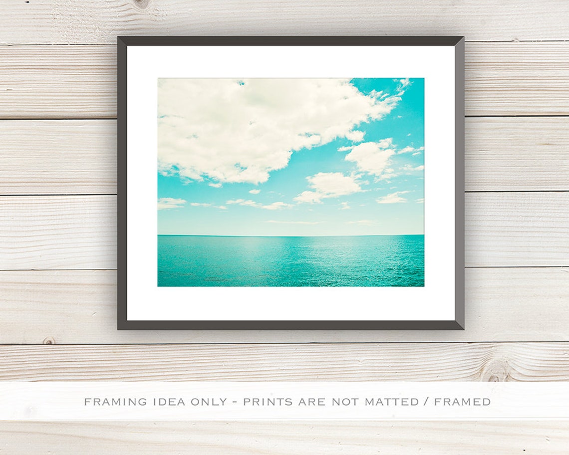 Ocean Print, Beach Artwork, Turquoise Wall Art, Modern Coastal Decor ...