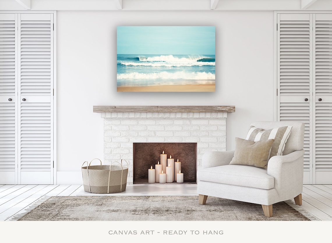 Large Ocean Canvas - Seascape Wall Art Sea Blue Waves Beach Canvas ...