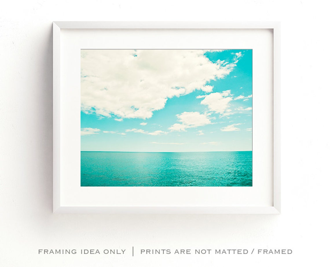 Ocean Print, Beach Artwork, Turquoise Wall Art, Modern Coastal Decor ...