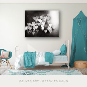 Above Bed Art, Master Bedroom Decor, Heart Print, Large Canvas, Love ...