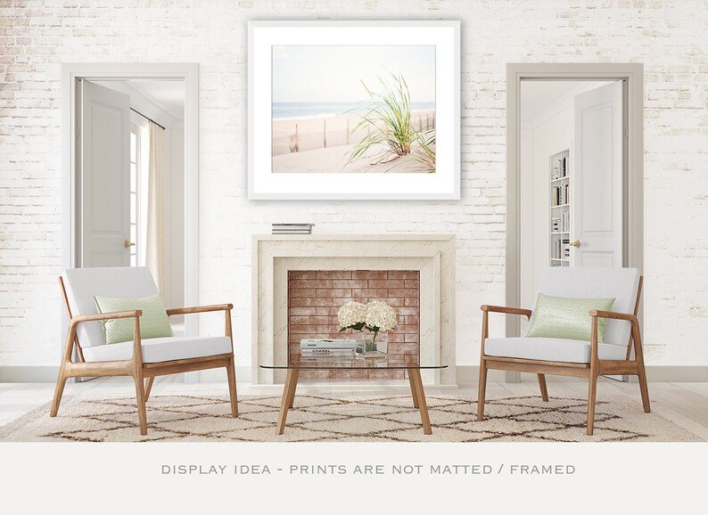 Calming Beach Photography Grass Dune White Neutral Print - Etsy