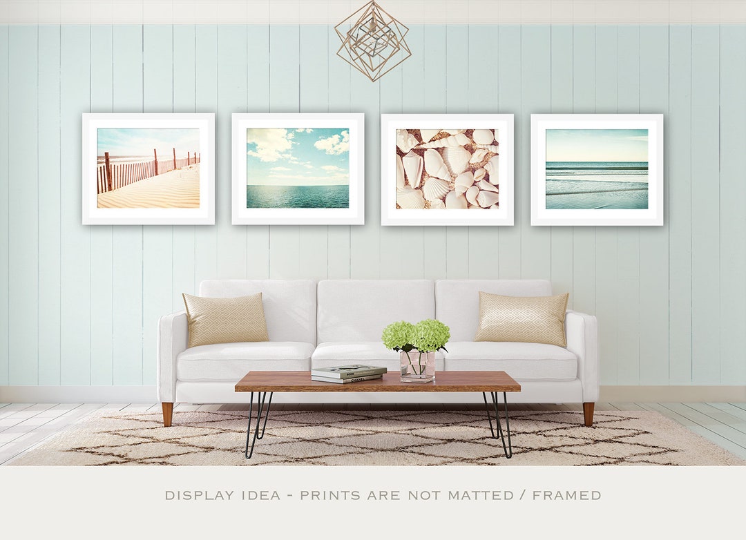 Coastal Wall Art Set of Four Prints - Beach House Gallery Wall Set, 4 ...