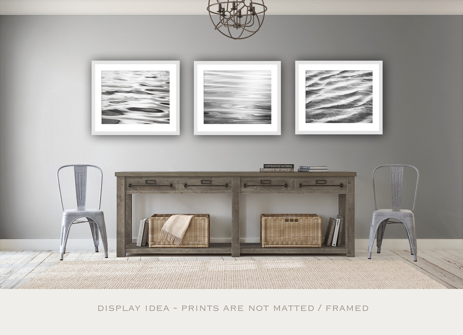 Black and White Photo Set Three Water Photographs abstract | Etsy