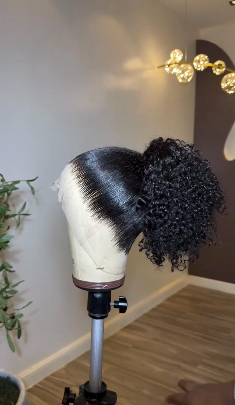 16" Pixie Curly Human Hair Wig - 360 Full Lace Voluminous Wig - Etsy