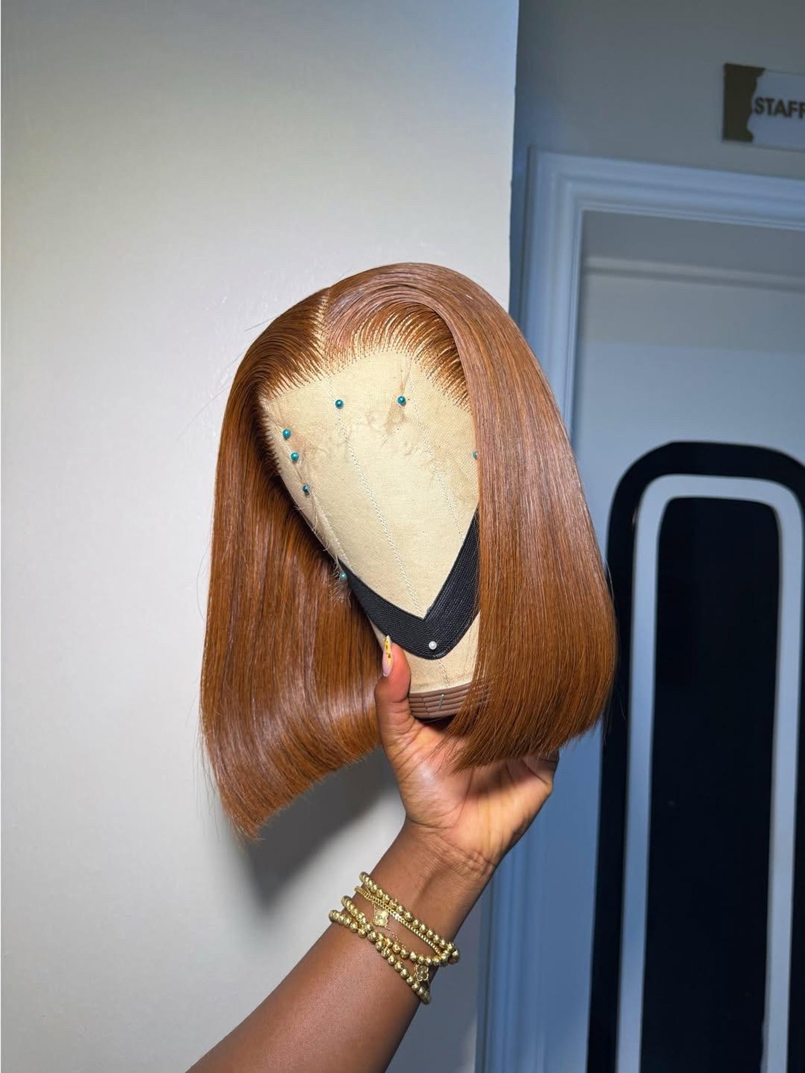 10” Single Donor Ginger Bone Straight Bob Wig | 13x4 HD Frontal | 200g ...