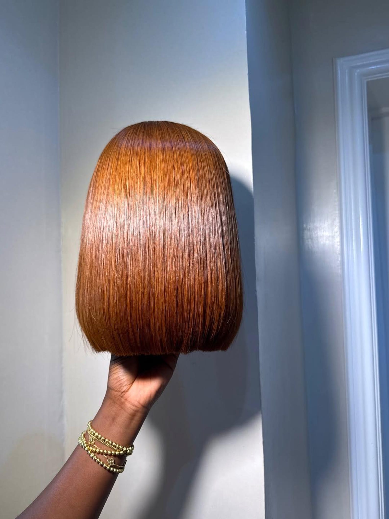 10” Single Donor Ginger Bone Straight Bob Wig | 13x4 HD Frontal | 200g ...