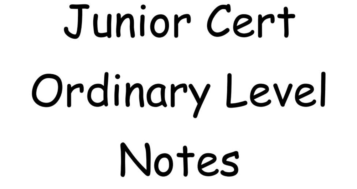 Junior Cert Ordinary Level Maths Notes - Etsy