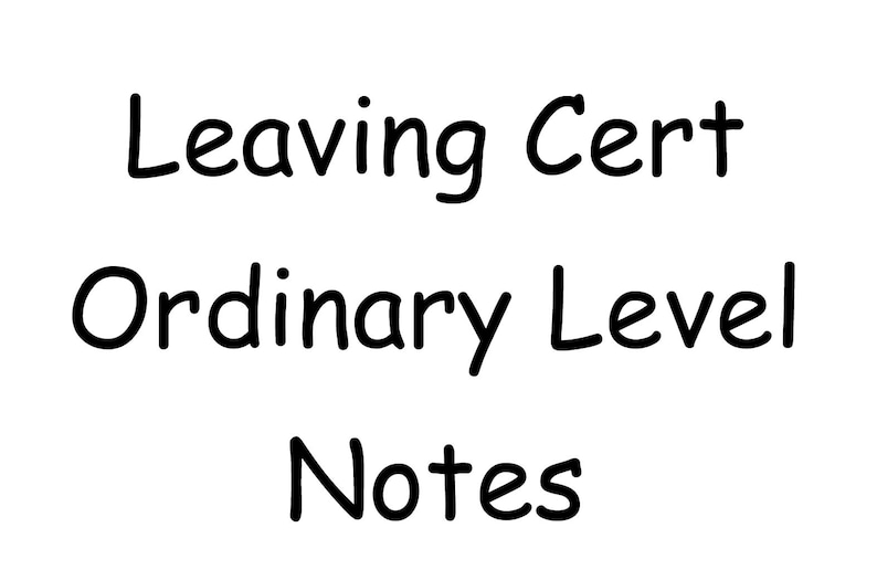 Leaving Cert Ordinary Level Maths Notes - Etsy