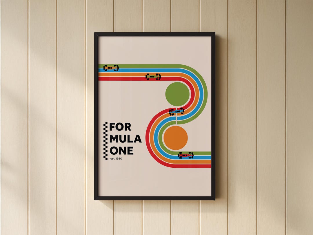 Retro Formula 1 Poster Abstract Wall Art F1 Motorsport Grand Prix Race ...
