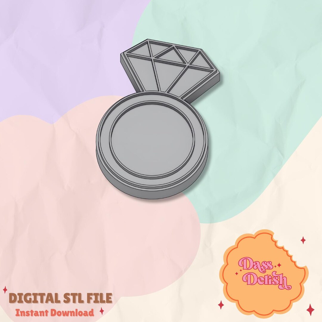 Diamond Ring - Cookie Cutter & Stamp STL File - Etsy