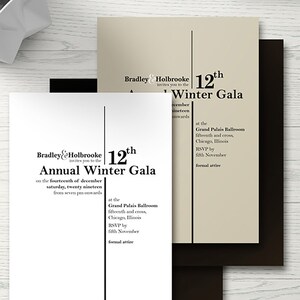 Corporate Event Invites | Winter Gala Invitation | Corporate ...