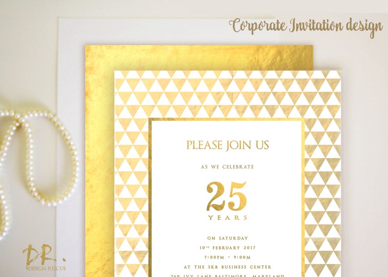 Corporate Function Invitation Anniversary Invitation Event - Etsy