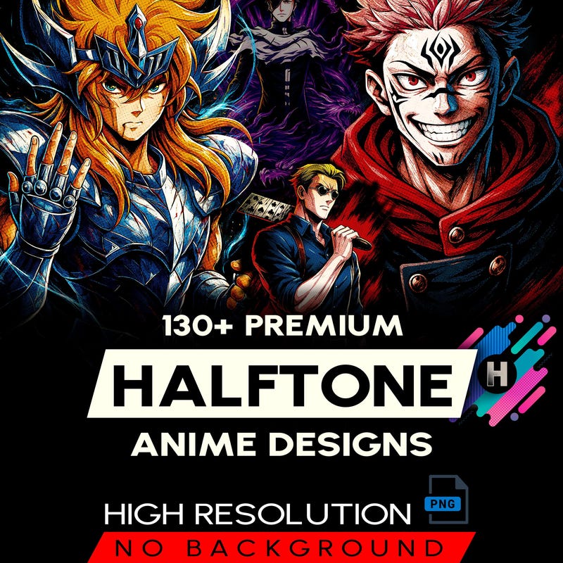 Halftone Anime Design - Etsy